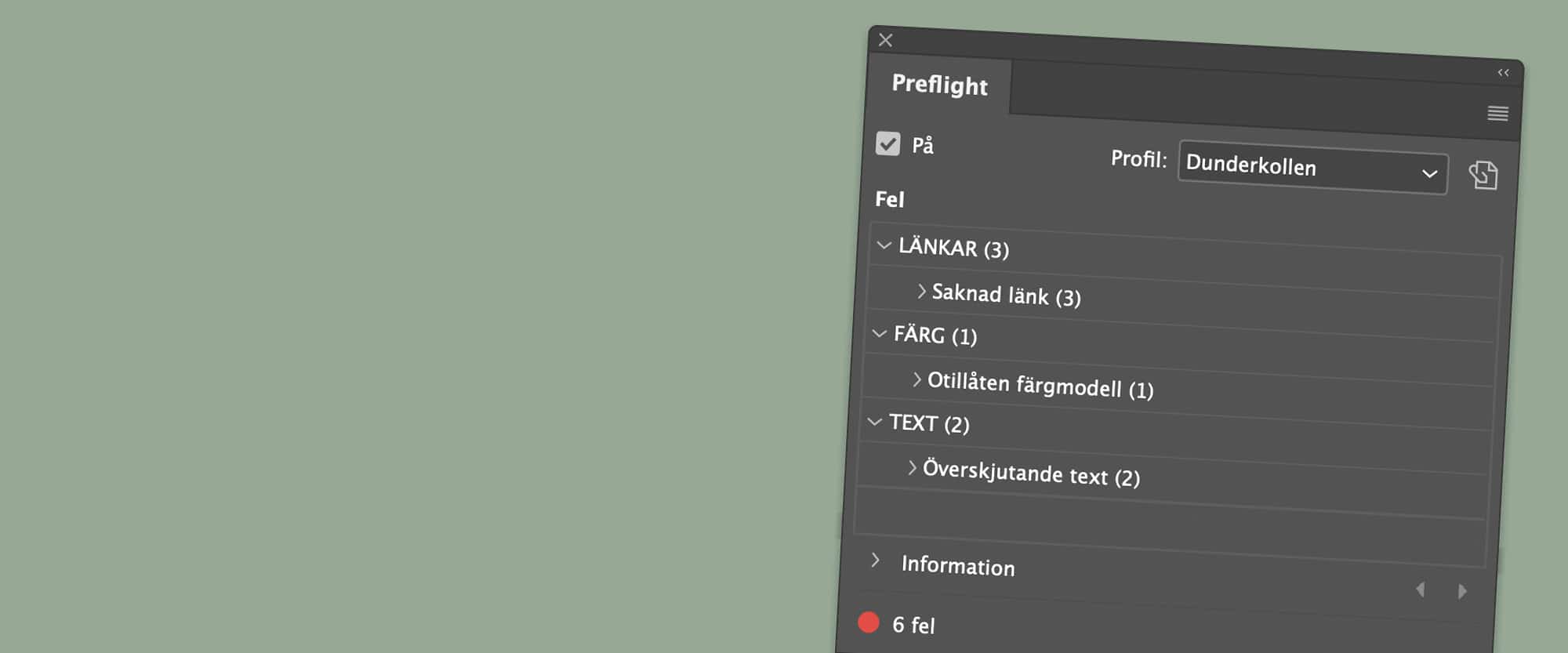 Preflight inför tryck med InDesign | Kurs från Moderskeppet